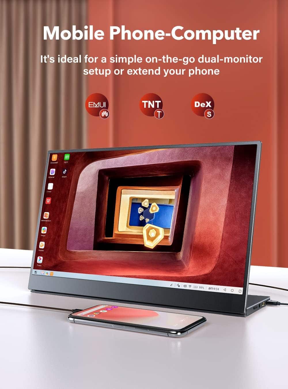 UPERFECT Portable Monitor Matte, Ultra Slim 14" FHD 1080P USB-C ...