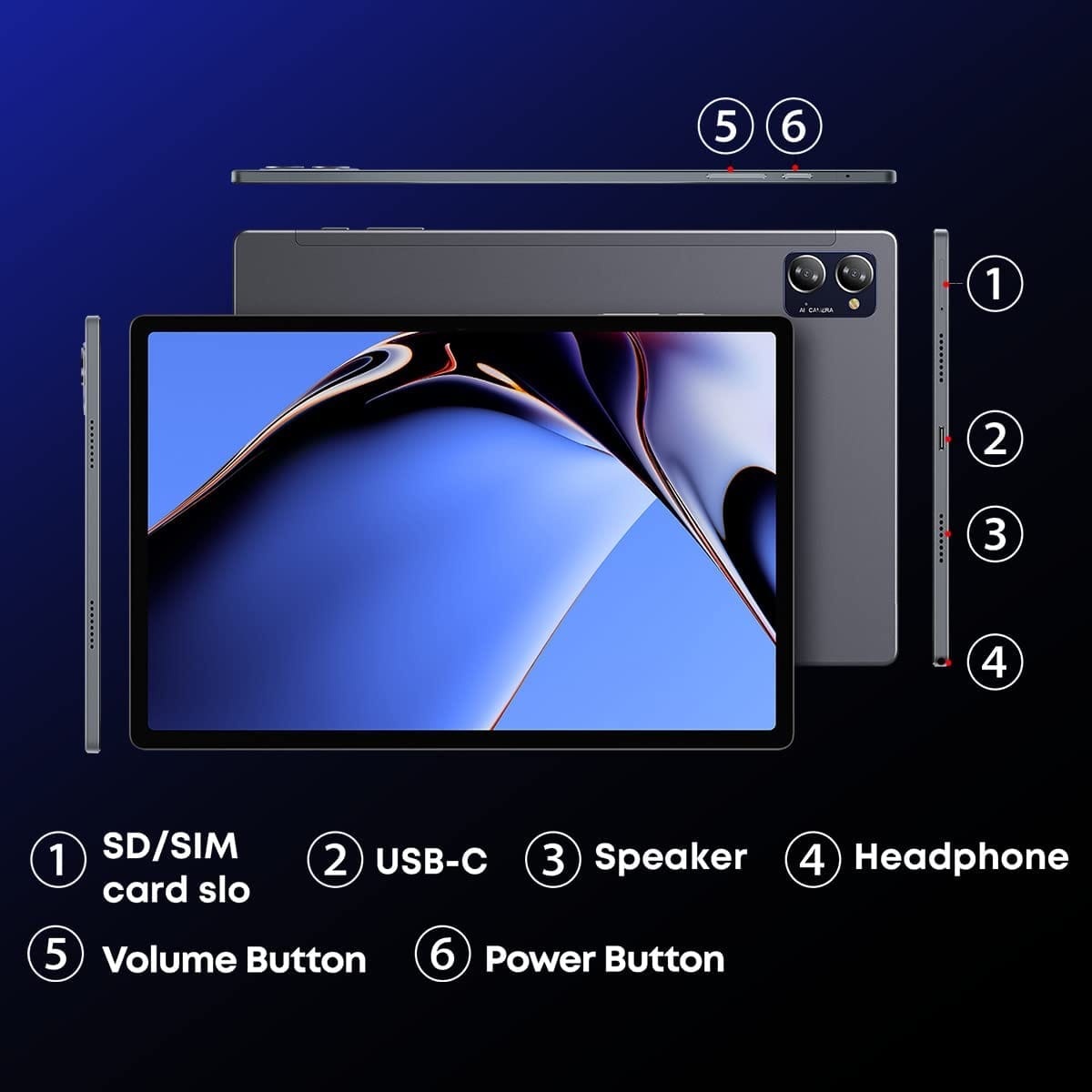 CHUWI Upgraded Android 12 Tablet, Hipad XPro 10.51'', 6GB RAM 128GB ROM ...